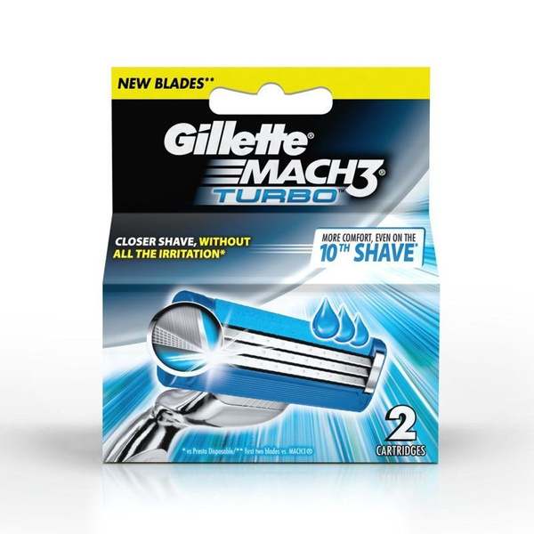 Кассеты с 3 лезвиями для станков Gillette Mach3 Turbo для бритвы ...