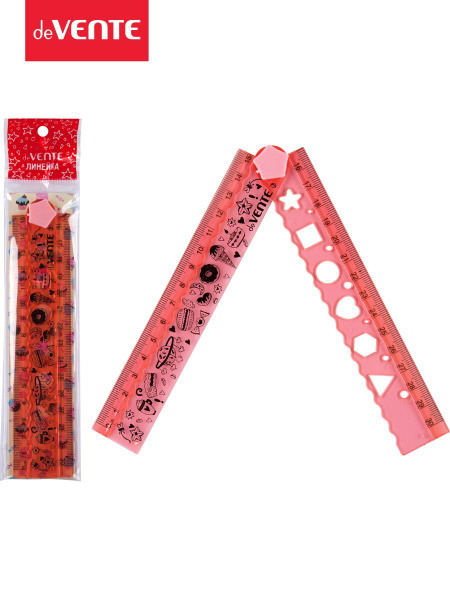 Линейка канцелярская школьная, складная пластиковая 30 см. - купить с ...