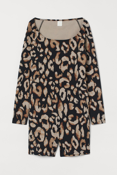 Комбинезон женский H&M, цвет: черный, леопардовый. 0989193002. Размер M (46), Женский, На любой ...