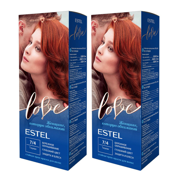 ESTEL LOVE Крем краска 7/4 тициан 2 шт - купить с доставкой по выгодным ценам в интернет ...