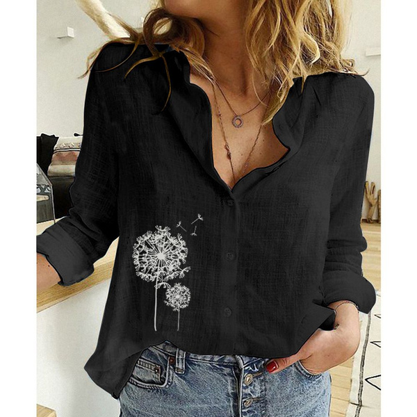 Рубашка Женский YIFU HOME черный Длинный Лен, Хлопок, размер 58 оверсайз Пуговицы Китай купить c ...