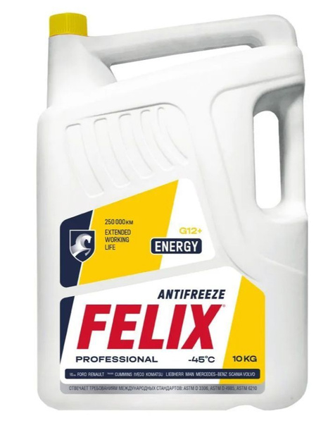 Антифриз FELIX Energy G12+ желтый, Готовый раствор купить по выгодной ...