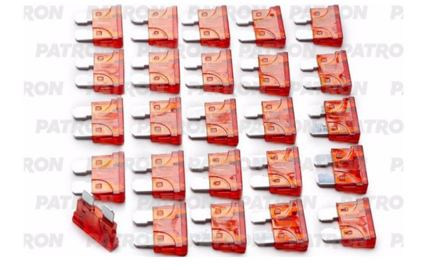 Предохранитель пласт. коробка 25шт. 10A ATC Fuse 10A красный / Patron ...
