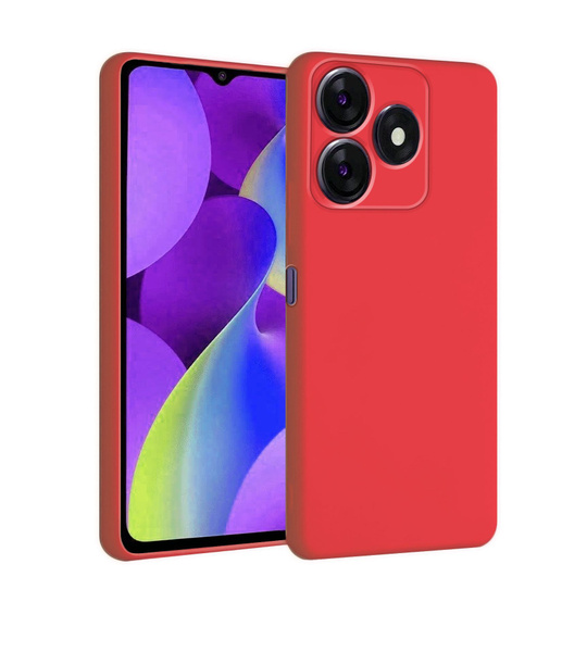 Силиконовый чехол для Tecno Spark 10c ТЕХНО Спарк 10С Soft Touch с подкладкой из микрофибры