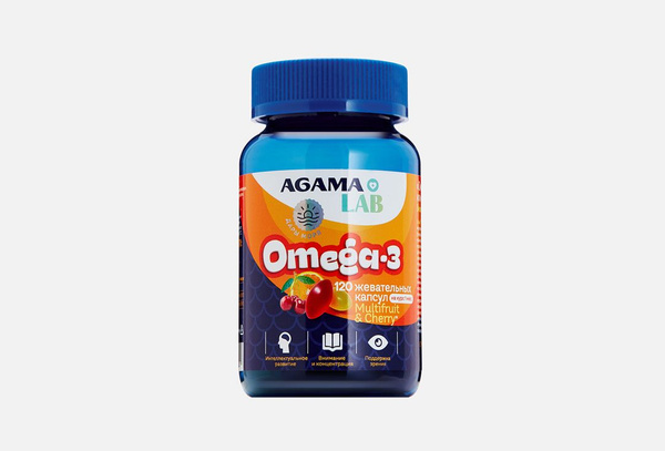 Витамины спортивные Омега 3AGAMA LAB со вкусом мультифрукт в ...