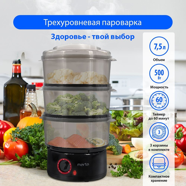 Пароварка электрическая Marta MT-FS1911A - купить по выгодной цене в ...