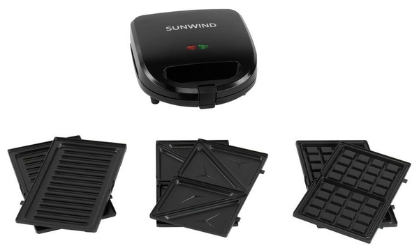 SUNWIND Бутербродница Сэндвичница SUN-SM-41, черный - купить с доставкой по выгодным ценам в ...