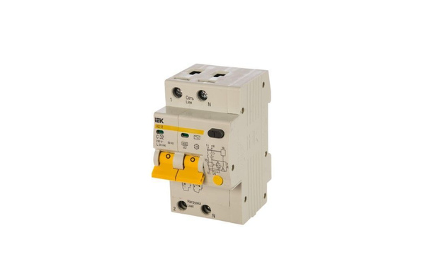 Автоматический выключатель дифференциального тока IEK 2р C 63A 300mA ...
