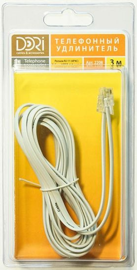 Кабель RJ-12 (6P4C) DORI Шнуры телефонные-порт- - купить по низкой цене ...