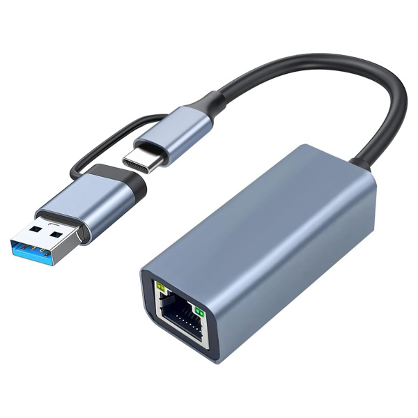 Адаптер USB 3.0 - Ethernet с USB C - RJ45 Gigabit LAN, проводная сеть ...