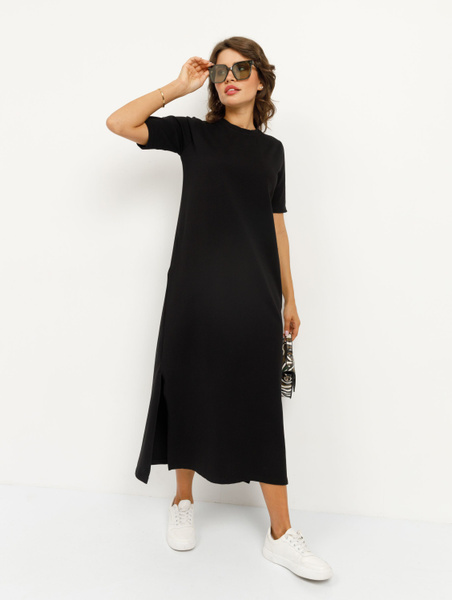 Instreet Платье женское трикотажное домашнее, повседневное черное 42 размер Танцы, Женский ...