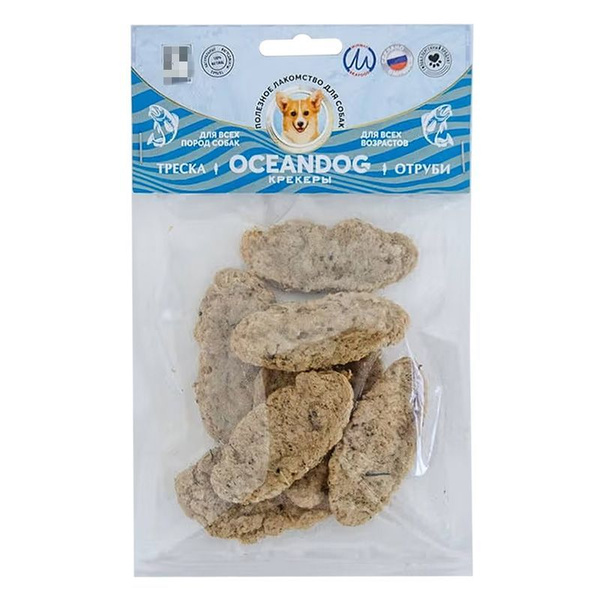 OCEANDOG Лакомство для собак, Крекеры, Треска с отрубями, 40 гр купить ...