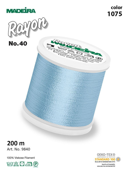 Rayon Madeira № 40, 200м искусственный шелк для вышивальных машин №1075 ...