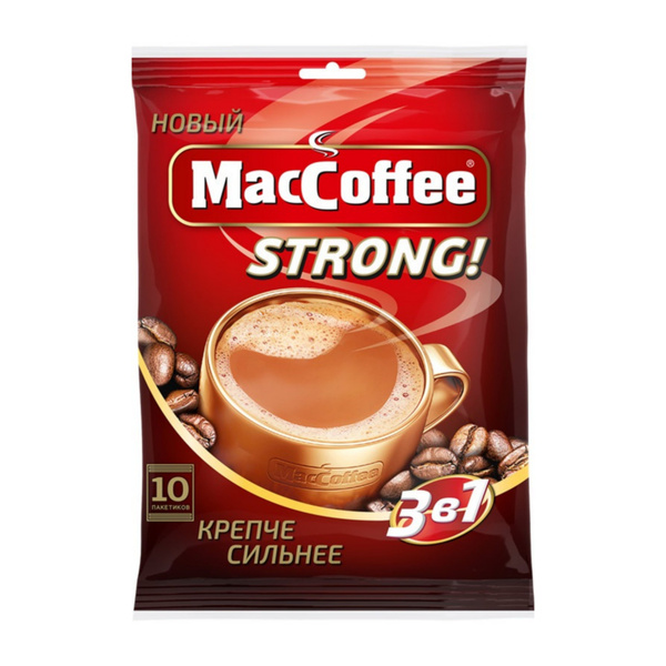 Кофейный напиток 3в1 MacCoffee Strong 10 шт х 16 г - купить с доставкой ...