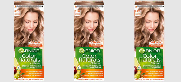 Garnier Краска для волос 8.132 Натуральный светло-русый, 110 мл, 3 шт ...