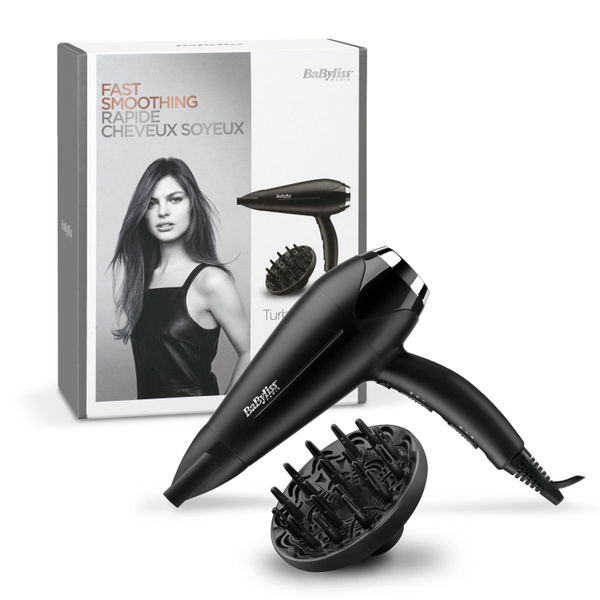 Фен для волос BaByliss D212E, серебристый, черный матовый - купить по ...