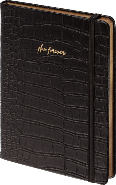 Ежедневник недатированный Attache Рептилия А5, искусственная кожа, 136 листов, черный - купить с ...