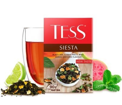 Чай черный листовой Tess Siesta, 90гр - 5ШТ - купить с доставкой по ...