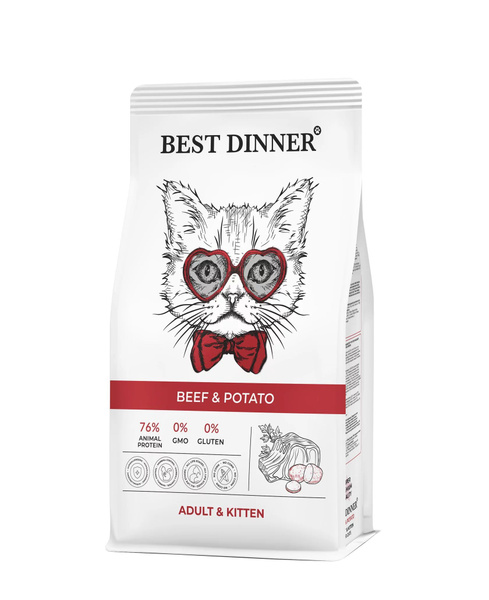 Best Dinner Adult & Kitten Beef & Potato Полнорационный сухой корм для ...