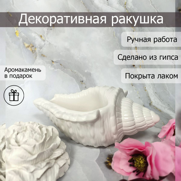 Украшение настольное интерьерное Ракушка декоративная купить по доступным ценам в интернет