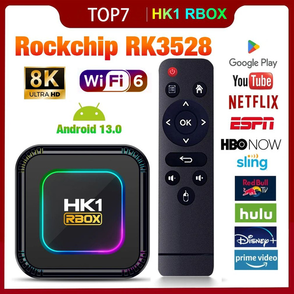 Медиаплеер TOP3 HK1 RBOX K8, USB, HDMI, AV, RJ-45 Ethernet, белый, черный, Android купить по ...
