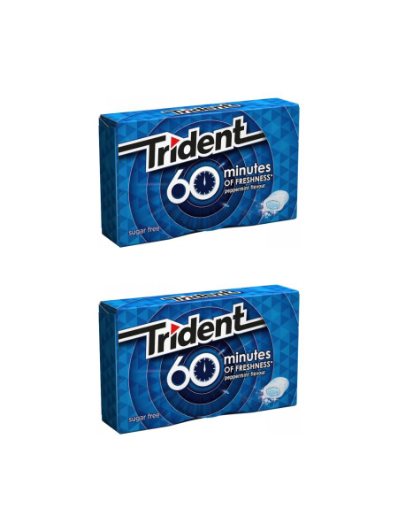 Жевательная резинка Trident 60 Minutes Peppermint 22г x 2шт купить на ...