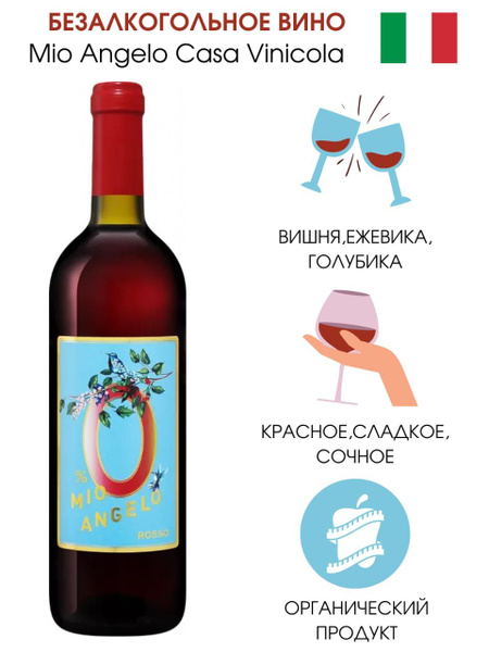 Вино Безалкогольное Мио Анжело Каза Виникола Красное - купить с ...