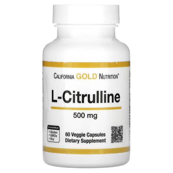L-цитруллин, 500 мг 60 растительных капсул, California Gold Nutrition ...