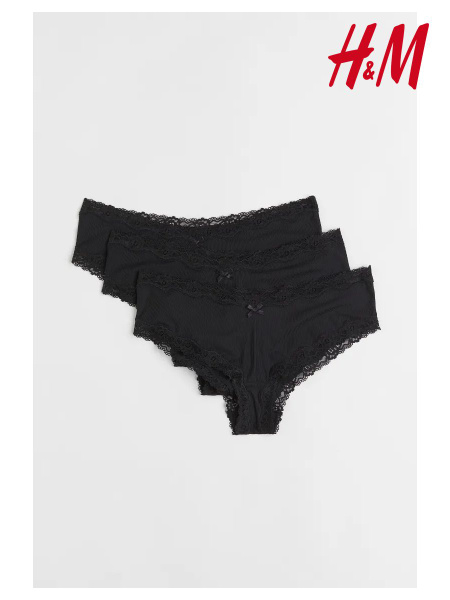 Комплект трусов H&M, 3 шт - купить с доставкой по выгодным ценам в интернет-магазине OZON ...