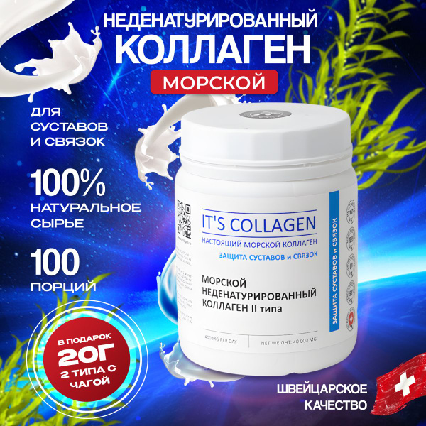 Натуральный морской коллаген порошок 2 типа ITS COLLAGEN для суставов и ...