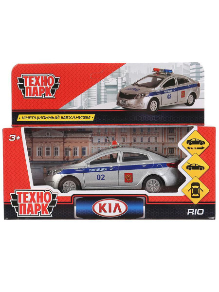 Машина Kia Rio Полиция 12 см серебристая металл инерция RIO-POLICE ...