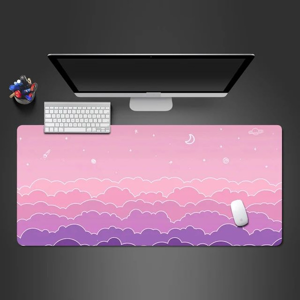 Игровой коврик для мыши Облака, XXL, фиолетовый, розовый - купить с ...