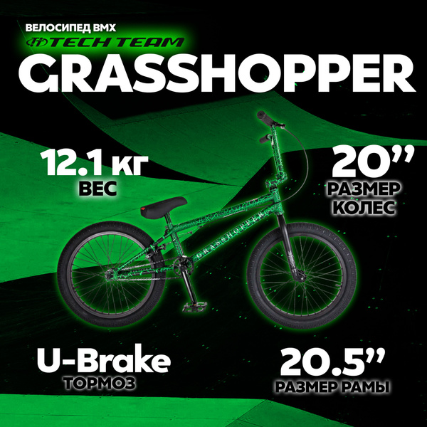 Велосипед BMX Tech Team Grasshopper 2023 Зеленый - купить по выгодной цене в интернет-магазине ...