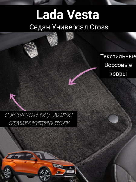 Коврики в салон автомобиля EVALAND Текстильные Ворсовые ковры в салон ...