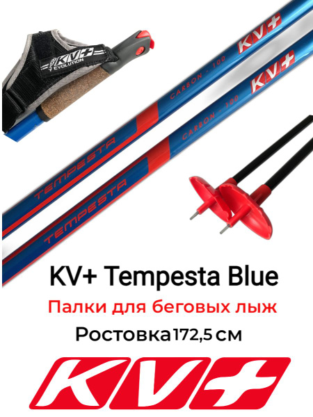 Лыжные палки KV+ Tempesta Blue, 172,5 (1362041283)