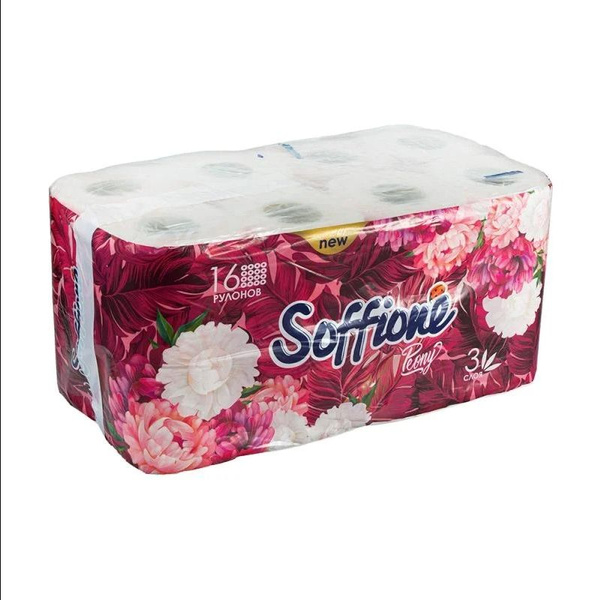 Туалетная бумага Soffione , 16 рулонов, 3 слоя / трехслойная - купить с ...
