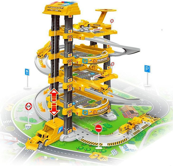 Игровая парковка 67 см "Стройка" 5 уровней - электро лифт, коврик карта ...