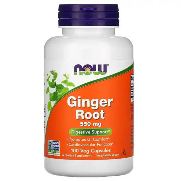 Корень имбиря пищевая добавка NOW Foods, 550 мг, 100 растительных ...