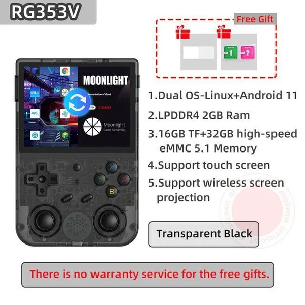 RG353V Retro Handheld Game Console 3,5-дюймовый IPS-экран Android 11 и система Linux 64-битная ...