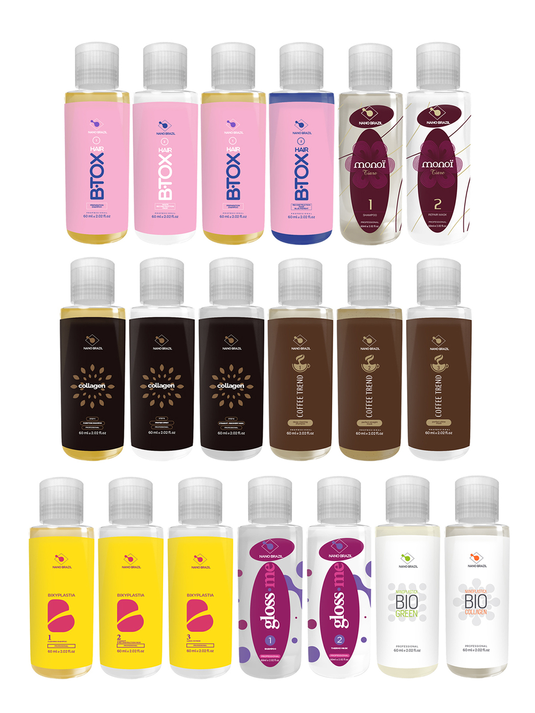 NANO BRAZIL Набор для кератинового выпрямления и ботокса волос, 19х60 мл — купить в интернет ...