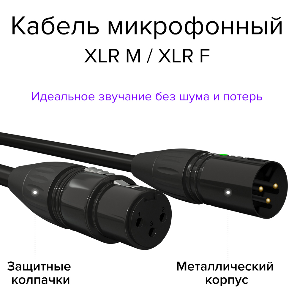 Кабель XLR GCR XLRMF - купить по низкой цене в интернет-магазине OZON