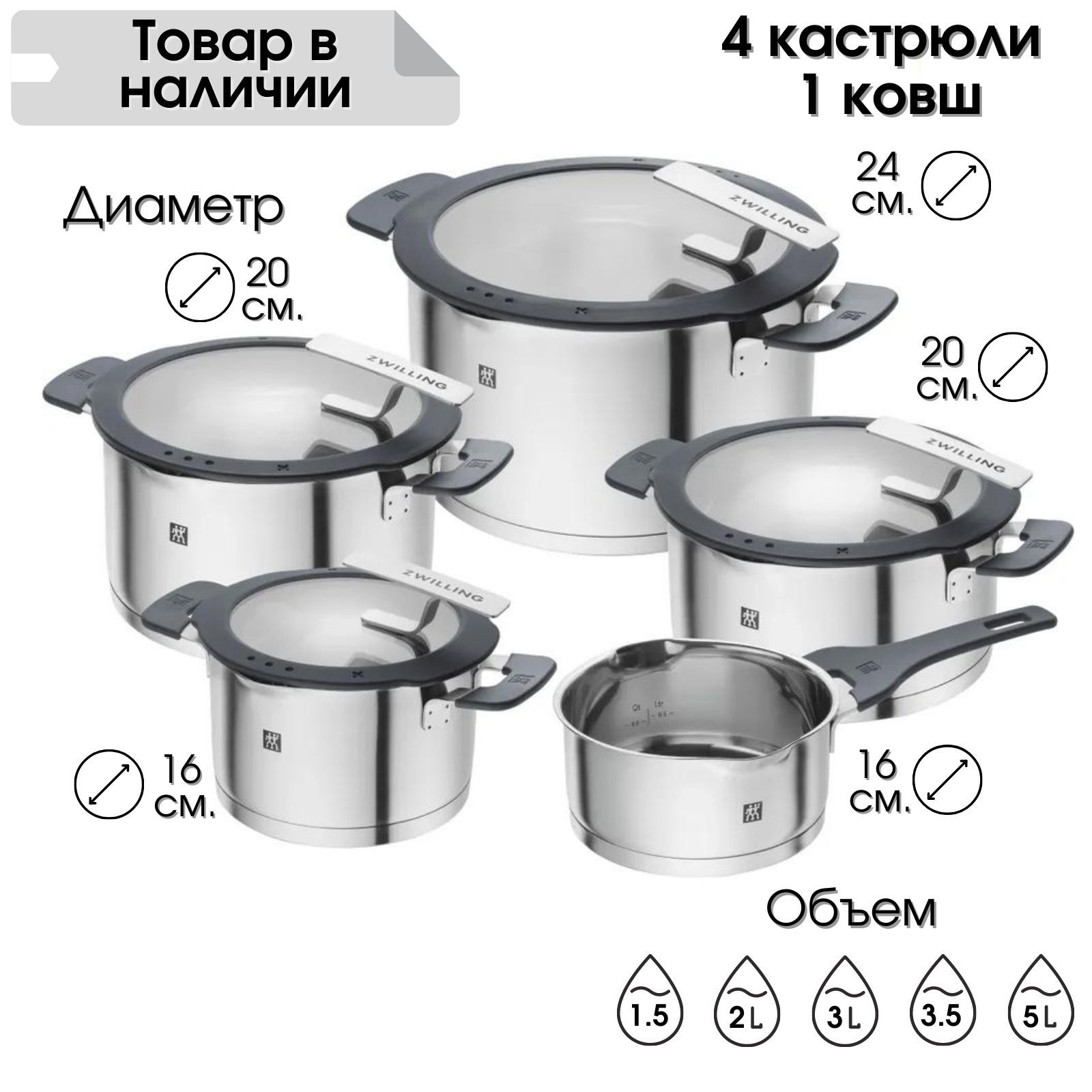 Zwilling Кастрюли – купить в интернет-магазине OZON по выгодной цене