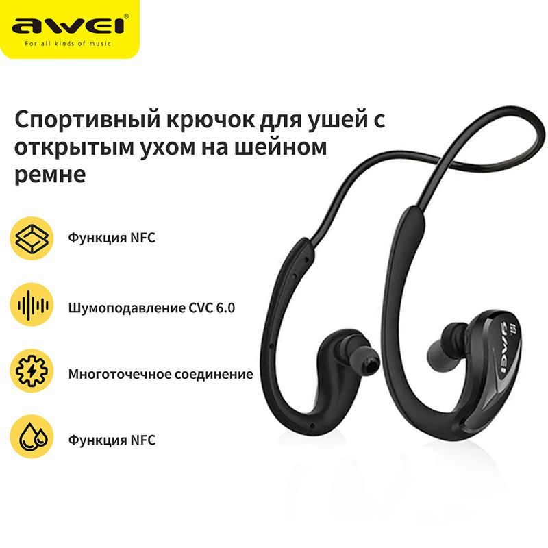 Беспроводные наушники с креплением за ухом купить на OZON по низкой цене