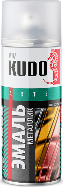 Аэрозольная краска KUDO "REFLECTIVE FINISH", металлик Быстросохнущая ...