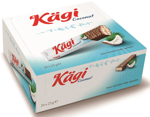 Вафли KAGI Coconut mini с начинкой из кокосового крема в молочном ...