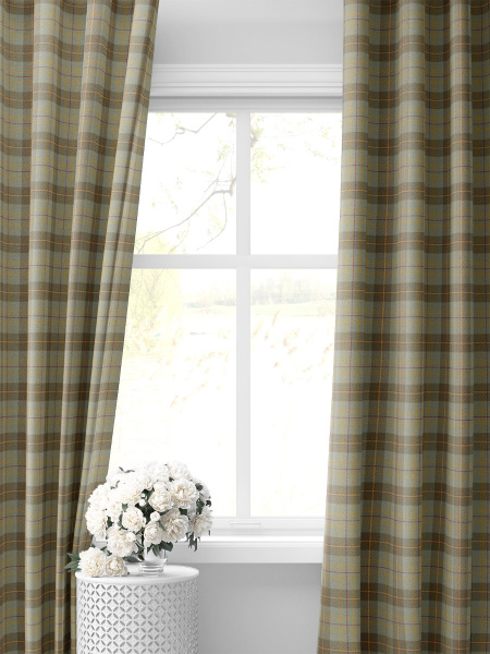 Комплект штор decoracion Шотландская клетка , 275х290см, оливковый ...
