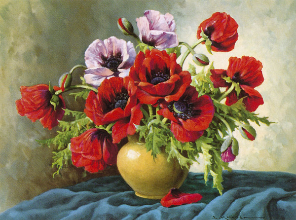 Алмазная мозаика MILATO Алмазная мозаика "Натюрморт. Маки'' 41x30см ...