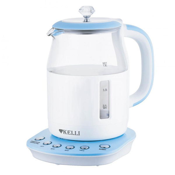 Купить электрический чайник KELLI KL-1404 белый, Пластик/стекло по низкой цене: отзывы, фото ...