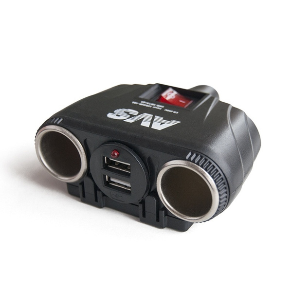 Разветвитель прикуривателя 12/24V (на 2 выхода + 2USB) AVS CS230U, A80922S - 1шт купить по ...
