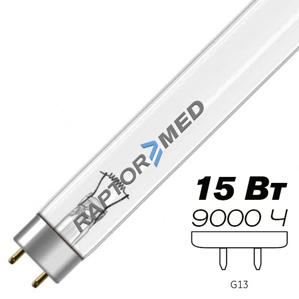 Лампа бактерицидная DS-TUVC-T8-15W-254 RaptorMed безозоновая 15W T8 ...